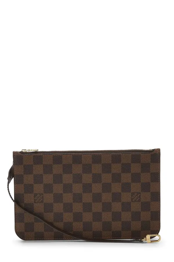 LOUIS VUITTON Damier Ebene Neverfull Pouch - Brown