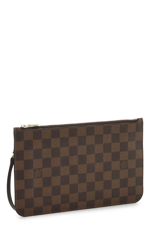 LOUIS VUITTON Damier Ebene Neverfull Pouch - Brown