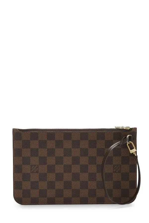 LOUIS VUITTON Damier Ebene Neverfull Pouch - Brown