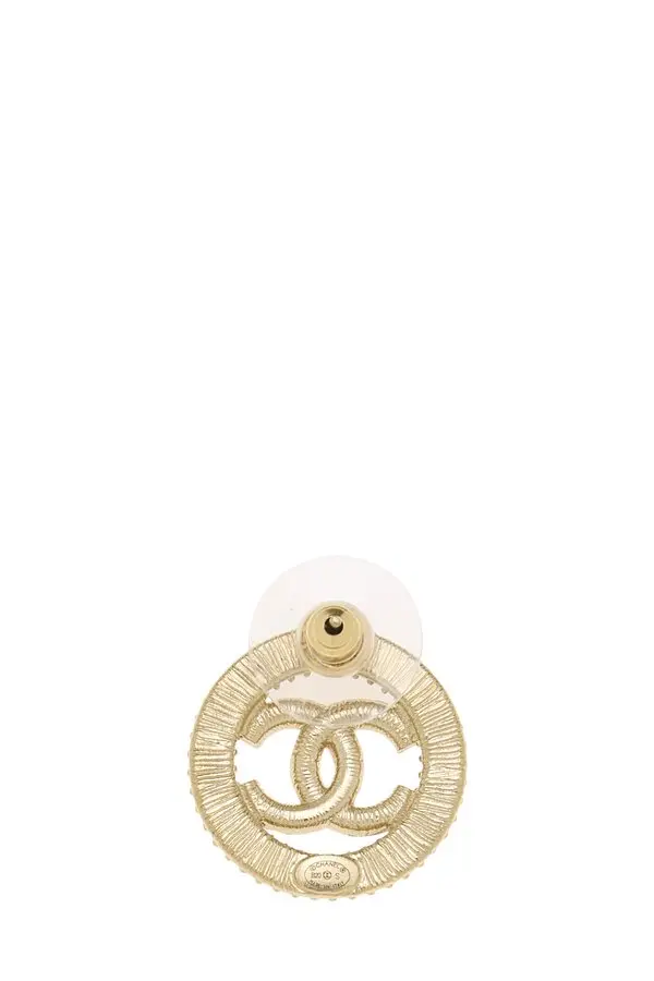 Chanel Crystal 'cc' Circle Earrings