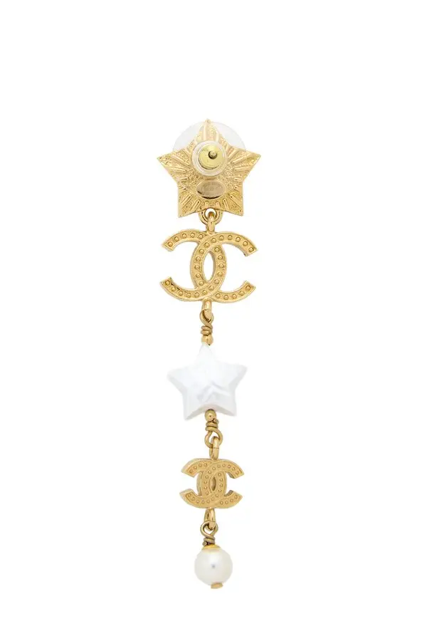 Chanel Cc Star Dangle Earrings