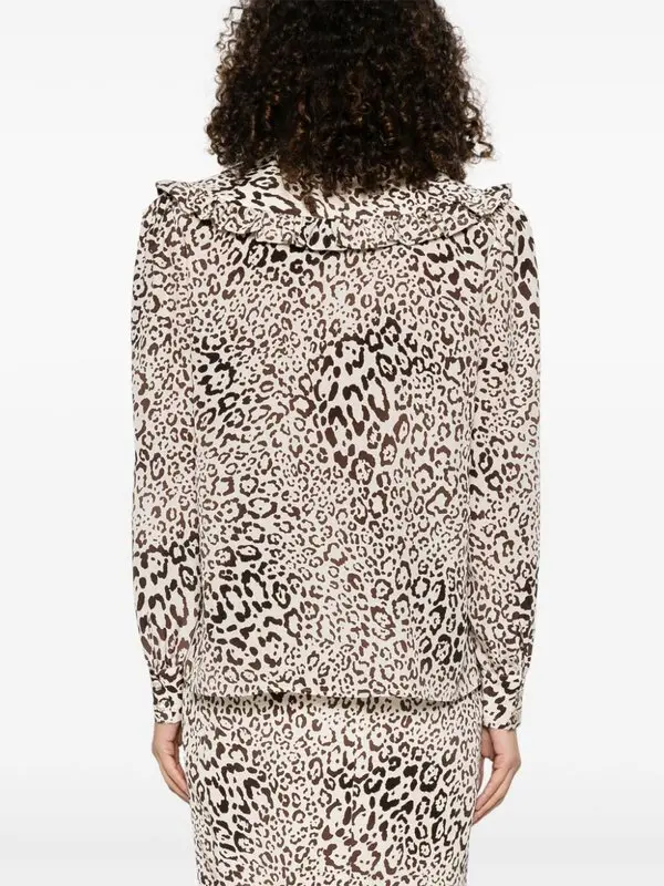 Alessandra Rich Leopard-print Silk Blouse - Neutrals