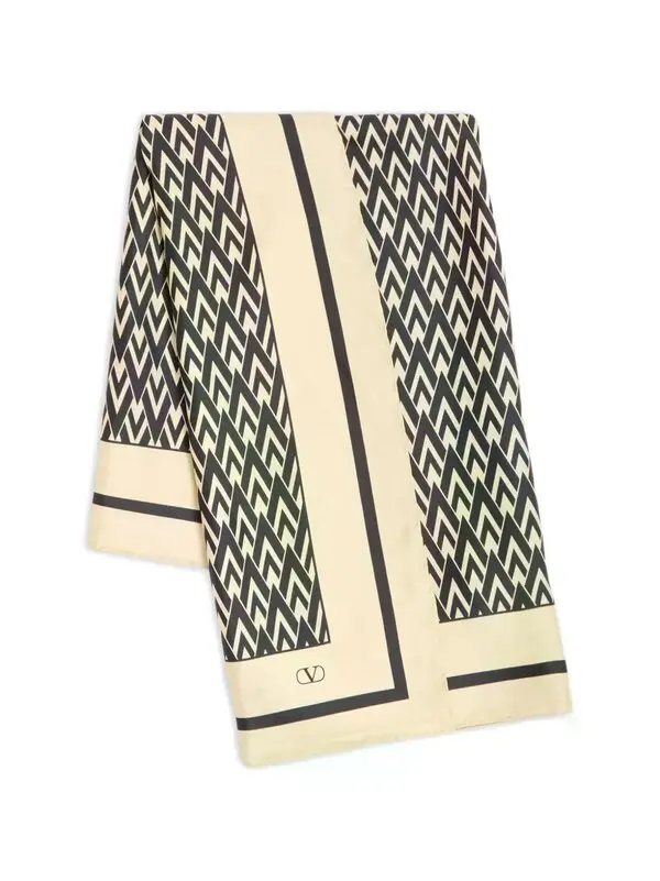 Valentino Garavani Toute La V Silk Scarf - Neutrals