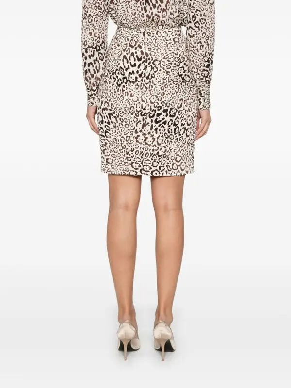Alessandra Rich Leopard-print Mini Skirt - Neutrals