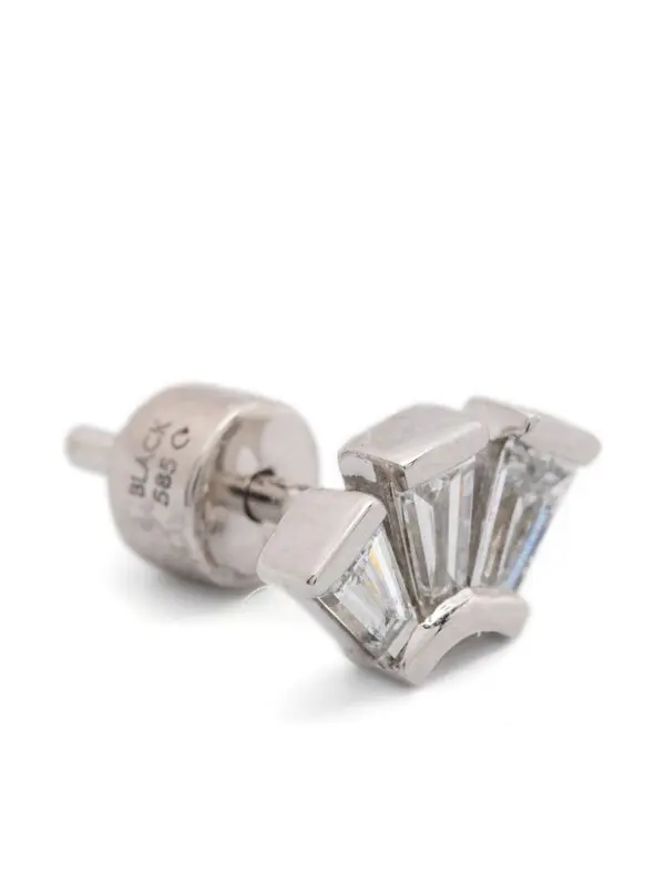 MARIA BLACK 14k White Gold Diamond Fan Stud Earring - Silver