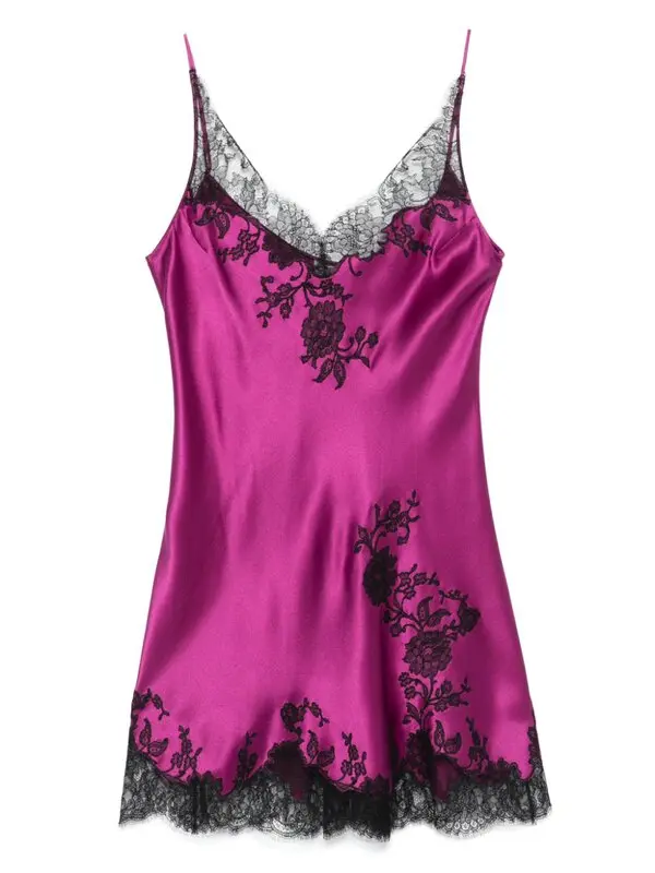 Carine Gilson Lace-detail Slip Dress - Purple