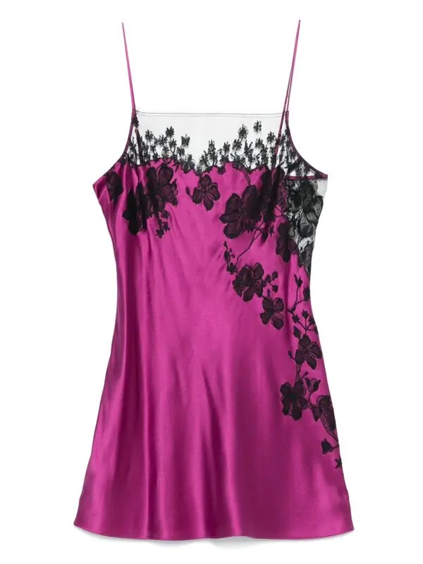 Carine Gilson Lace-detail Slip Dress - Purple