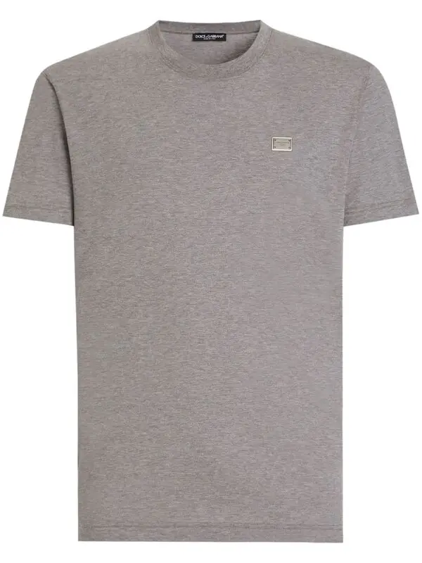 Dolce & Gabbana Logo-plaque Cotton T-shirt - Grey