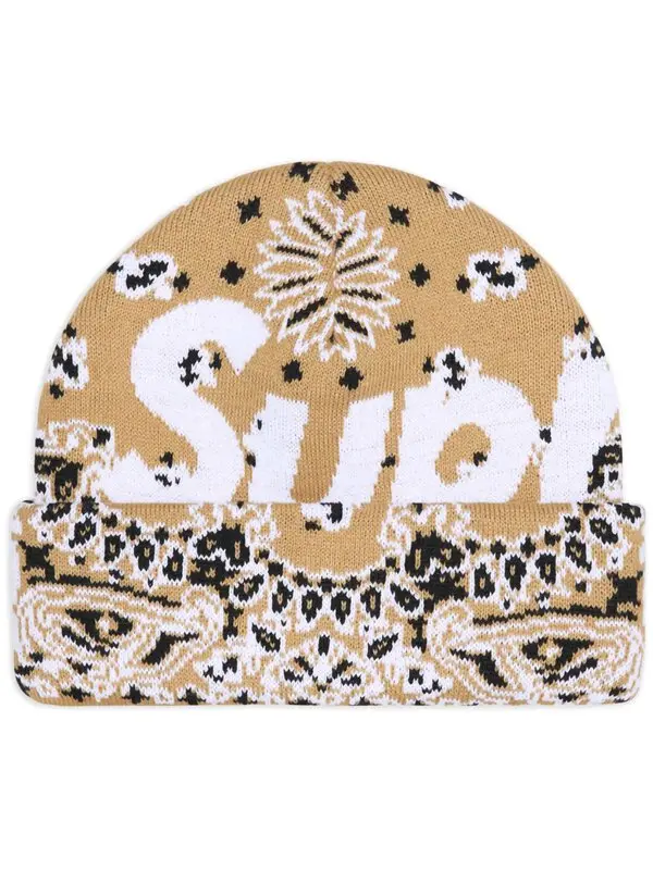 Supreme Bandana-print Beanie - Brown