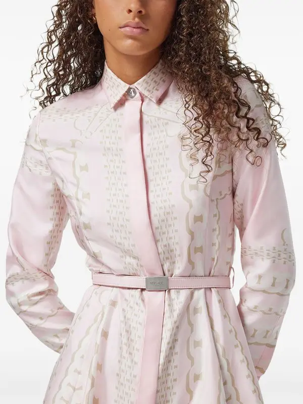 Versace Treasure Silk Midi Shirt Dress