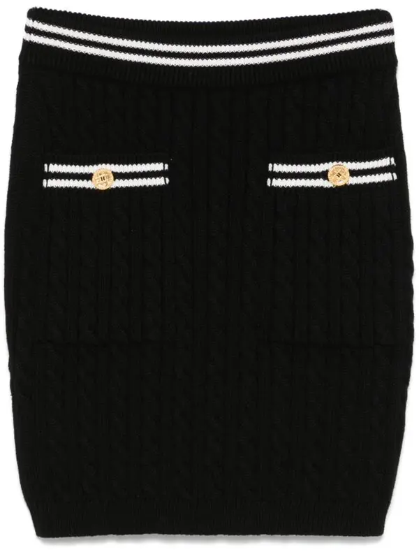 Alessandra Rich Cable-knit Mini Skirt - Black