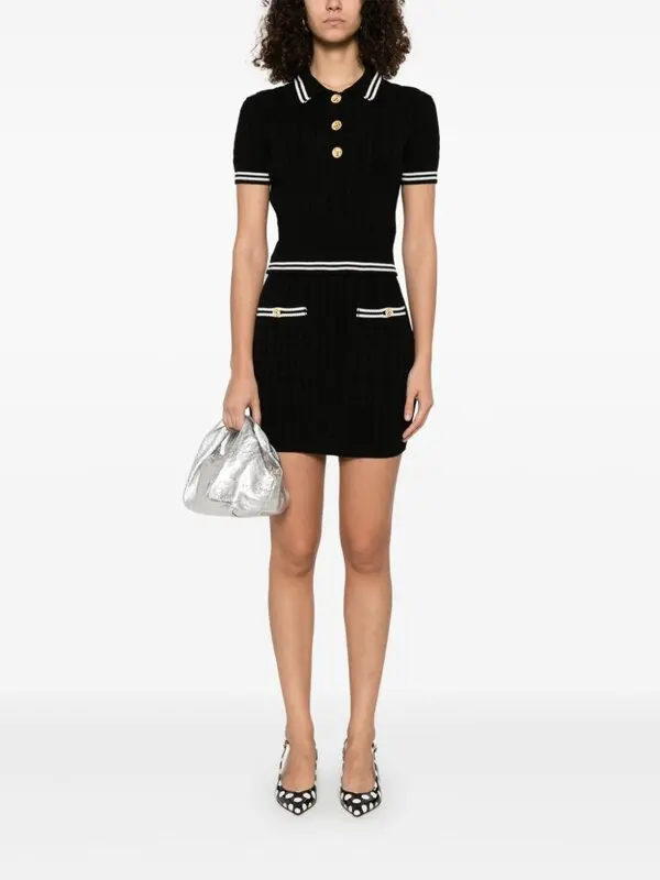 Alessandra Rich Cable-knit Mini Skirt - Black