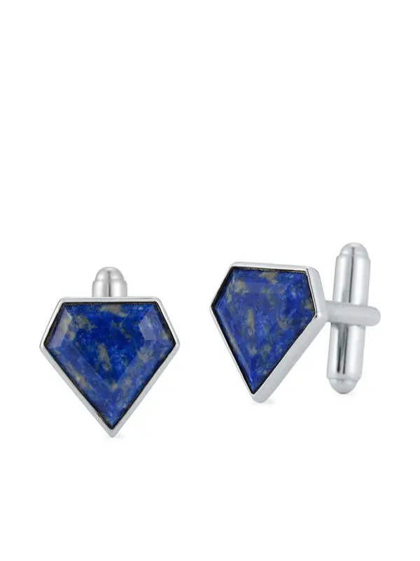 Mateo Sterling Pentagon Lapis Lazuli Cufflinks