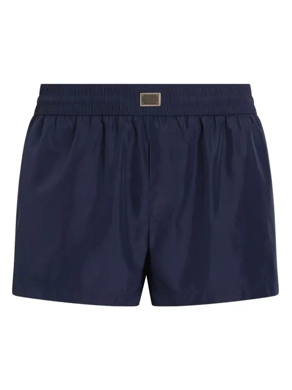 Dolce & Gabbana Logo-plaque Swim Shorts - Blue