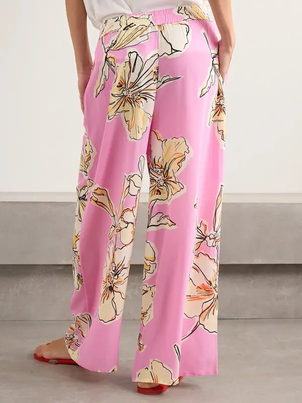 Aje Mirella Floral-print Wide-leg Pants