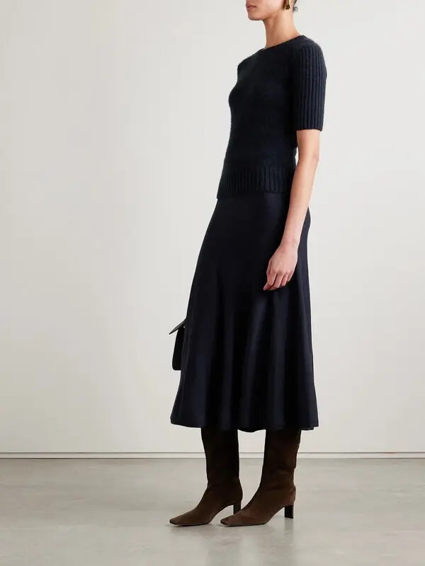 Khaite Mia Ribbed Cashmere Sweater - Blue