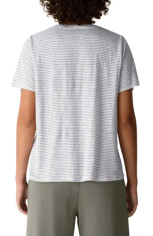 Eileen Fisher Stripe Organic Linen T-shirt