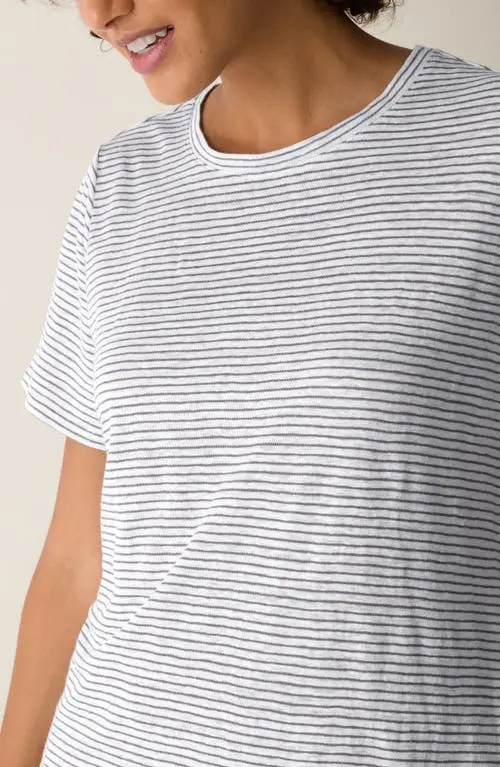 Eileen Fisher Stripe Organic Linen T-shirt
