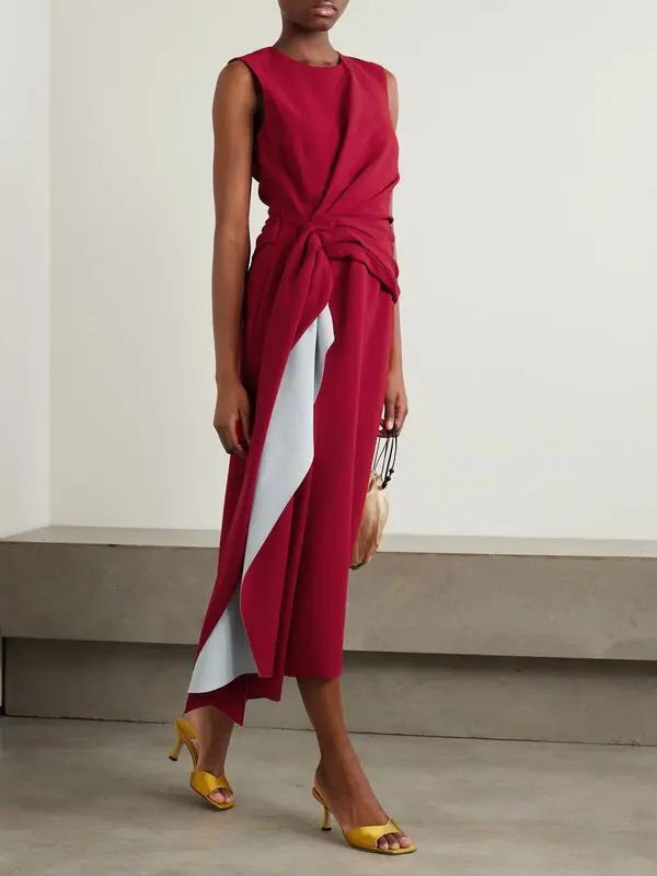 ROKSANDA Elham Draped Crepe Midi Dress