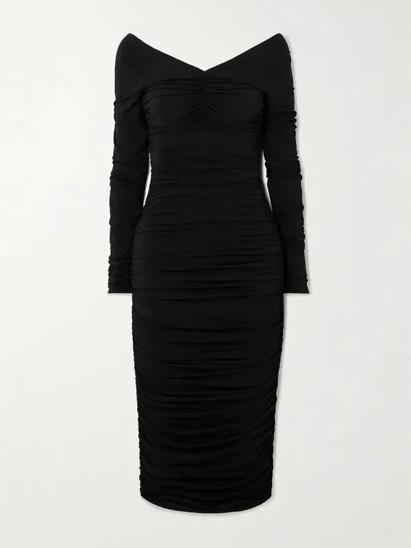 Dolce & Gabbana Ruched Jersey Midi Dress