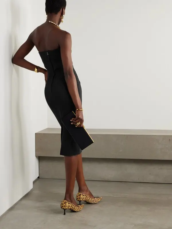 Dolce & Gabbana Strapless Wool-crepe Midi Dress