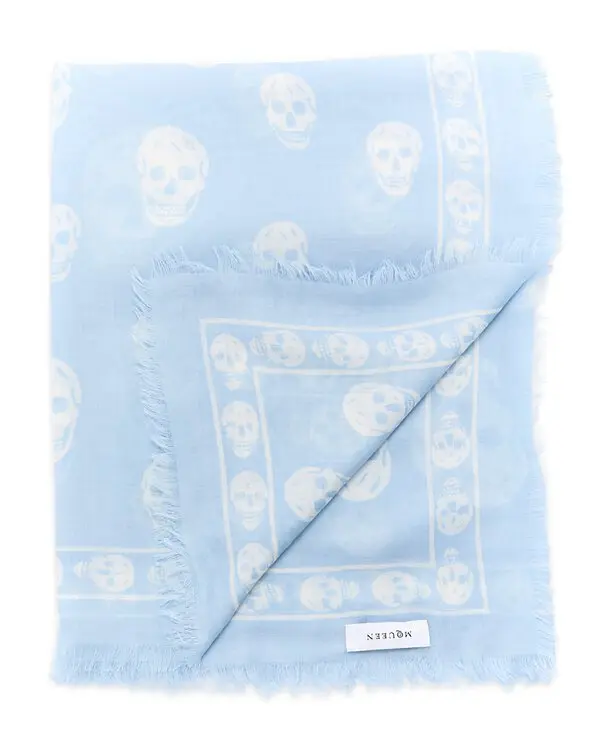 Alexander McQueen Alexander Skull Scarf - Blue/white
