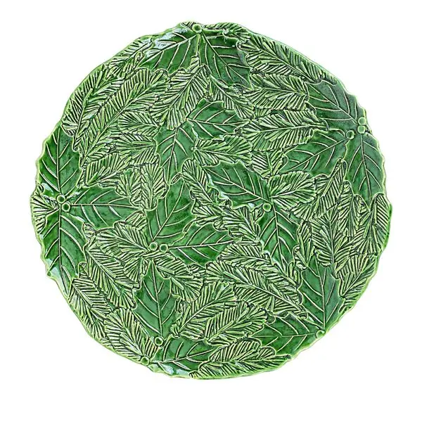 VIETRI Lastra Holiday Figural Round Platter - Green