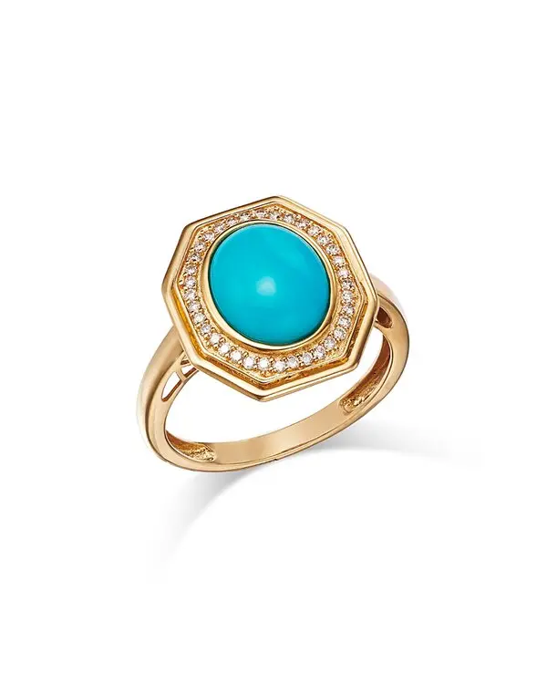 Bloomingdale'S Turquoise And Diamond Ring - Turquoise/gold