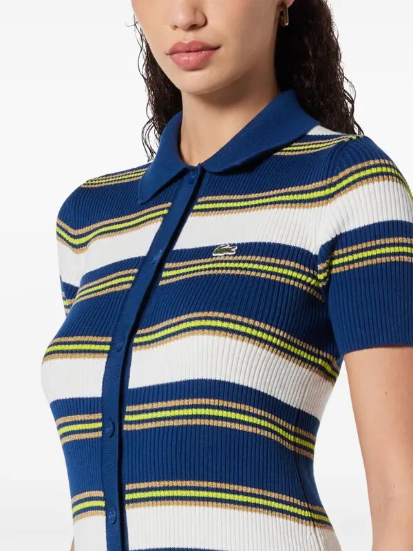 Lacoste Striped Knitted Midi Dress