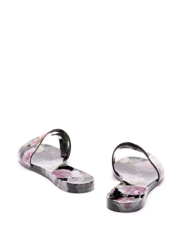 Dolce & Gabbana Rose-print Slides - Black