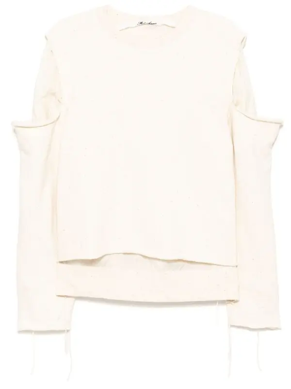 MIDORIKAWA Raw Edge Layered Sweatshirt - Neutrals
