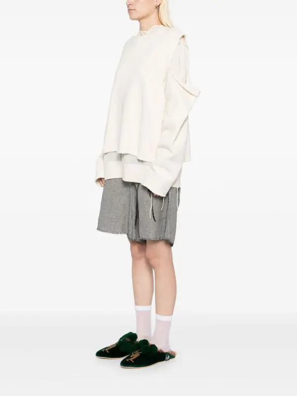 MIDORIKAWA Raw Edge Layered Sweatshirt