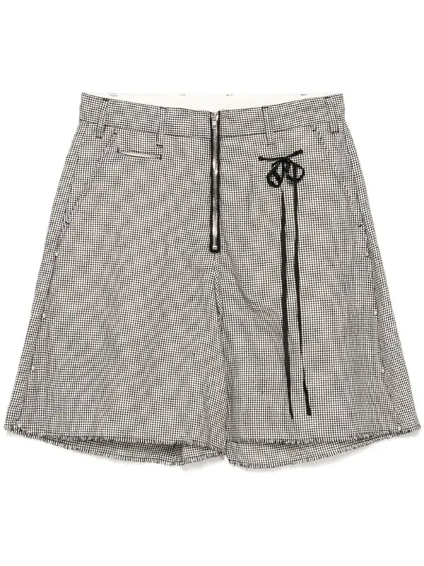 MIDORIKAWA Raw Edge Short - White