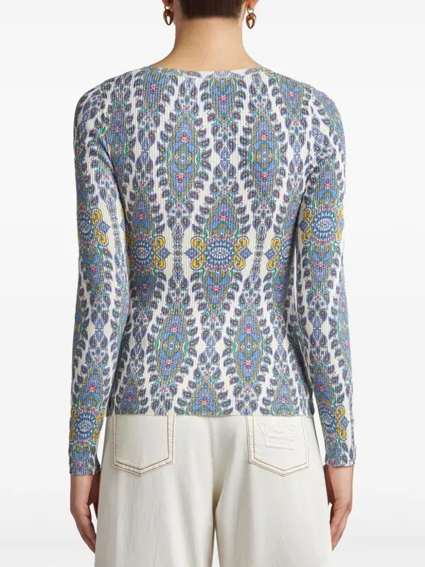 Etro Paisley-print Fine-knit Sweater