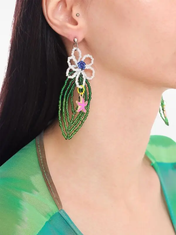 AMIR SLAMA Floral-appliqué Drop Earrings