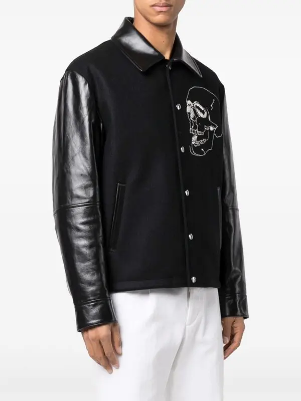 ジャケット・アウター Alexander McQueen Skull Souvenir Jacket Sell Alexander McQueen Nylon Skull Print Zip-Up Jacket