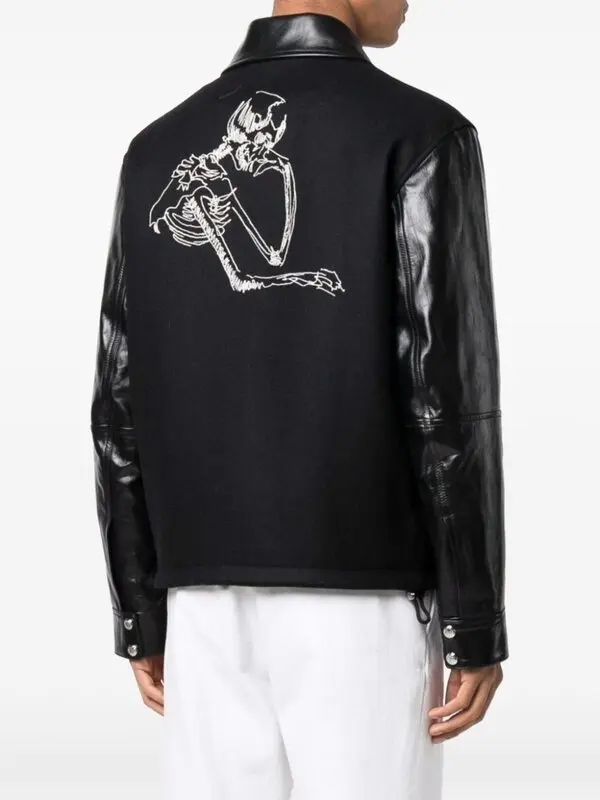 Alexander Mcqueen Skull-Embroidered Jacket In Black - 16% Off