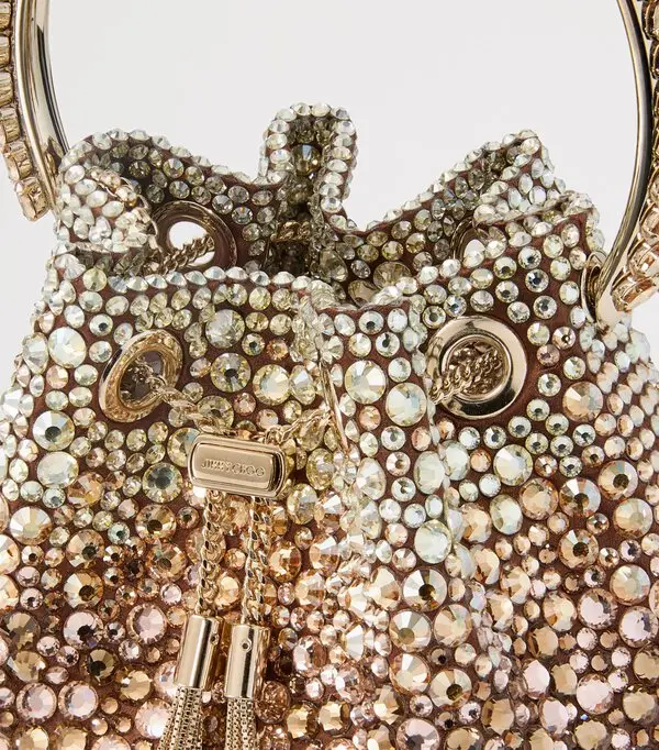 JIMMY CHOO Bon Bon Embellished Top-handle Bag - Metallic