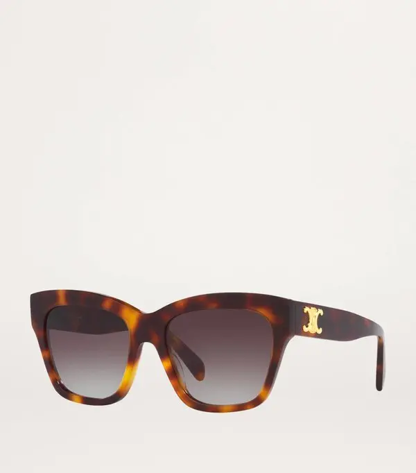 Celine Tortoiseshell Triomphe Square Sunglasses - Brown