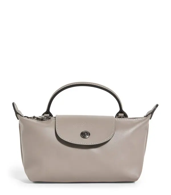 Longchamp Le Pliage Xtra Extra-small Leather Pouch - Grey