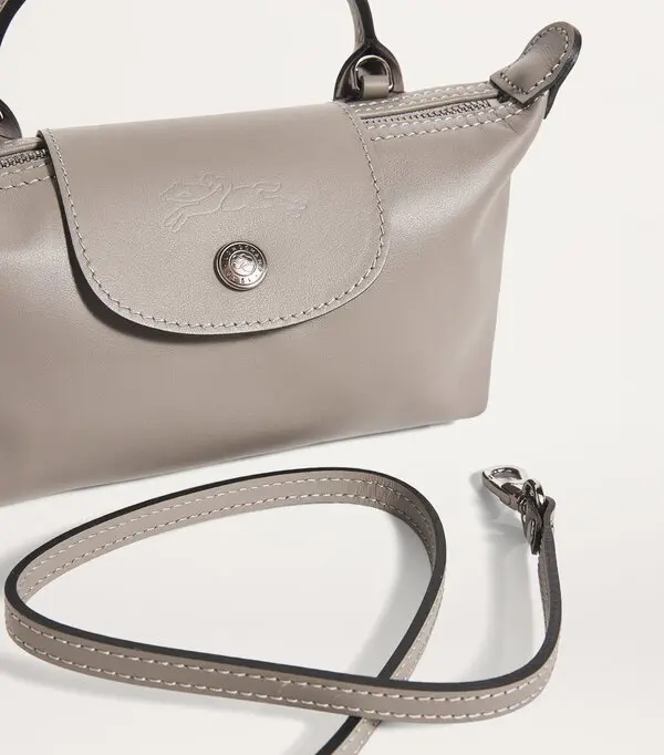 Longchamp Le Pliage Xtra Extra-small Leather Pouch - Grey