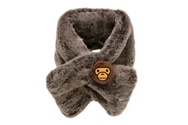 A BATHING APE Baby Milo Plush Doll Faux Fur Scarf - Brown