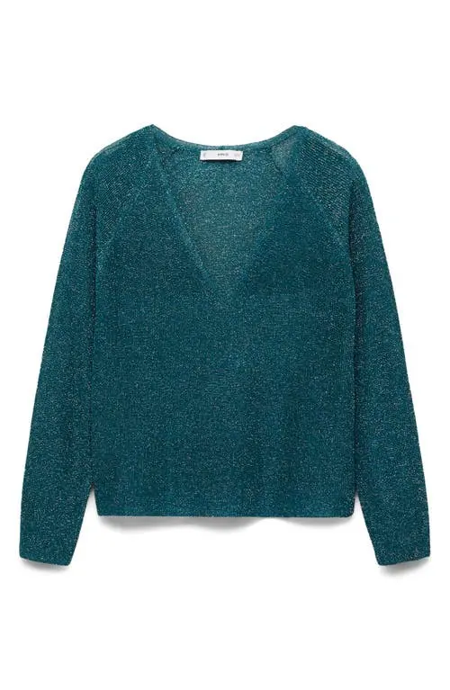 Mango Metallic Sweater - Green