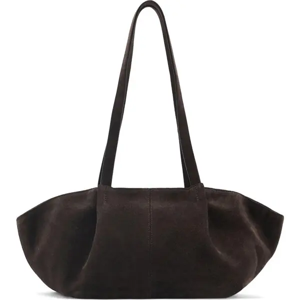 Mango Suede Shoulder Bag - Chocolate