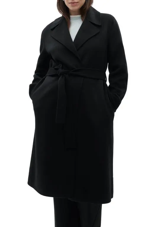Mango Handmade Wool-blend Wrap Coat - Black