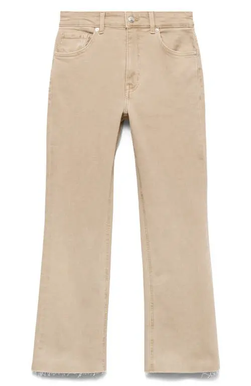 Mango Crop Flare Jeans - Sand