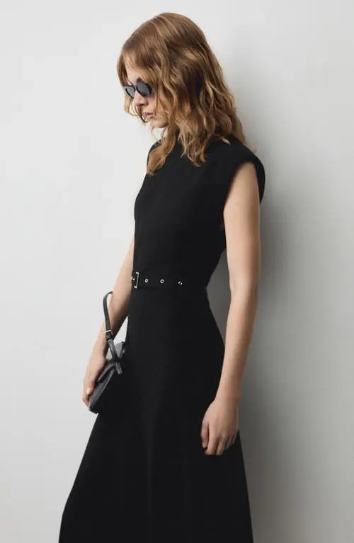 Mango Belted Asymmetric Sheath Dress