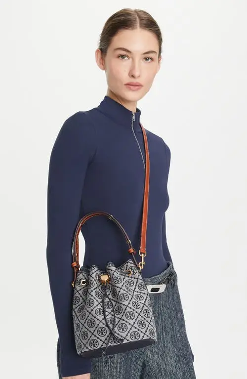 Tory Burch T Monogram Jacquard Bucket Bag
