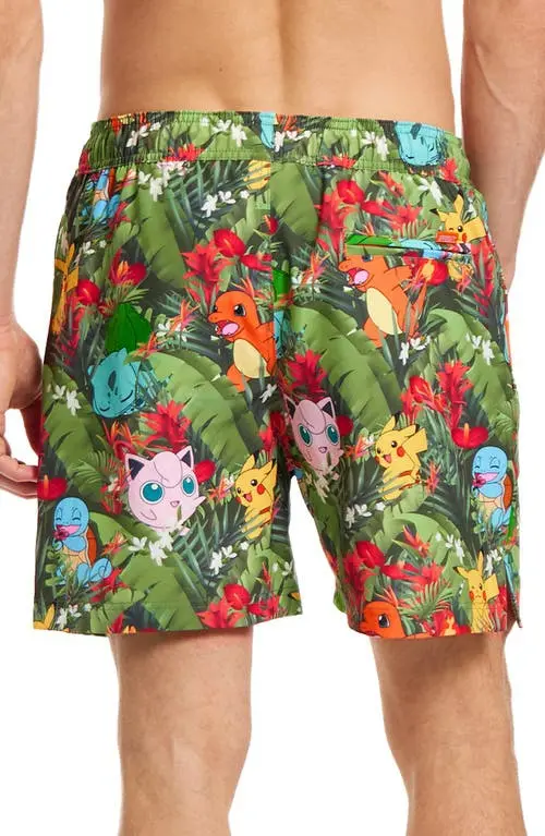Opposuits Pokémon Tropical Forest Stretch Swim Trunks