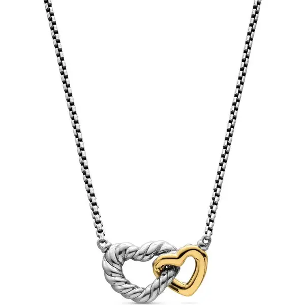 David Yurman Cable Collectibles® Interlocking Heart Necklace - Silver